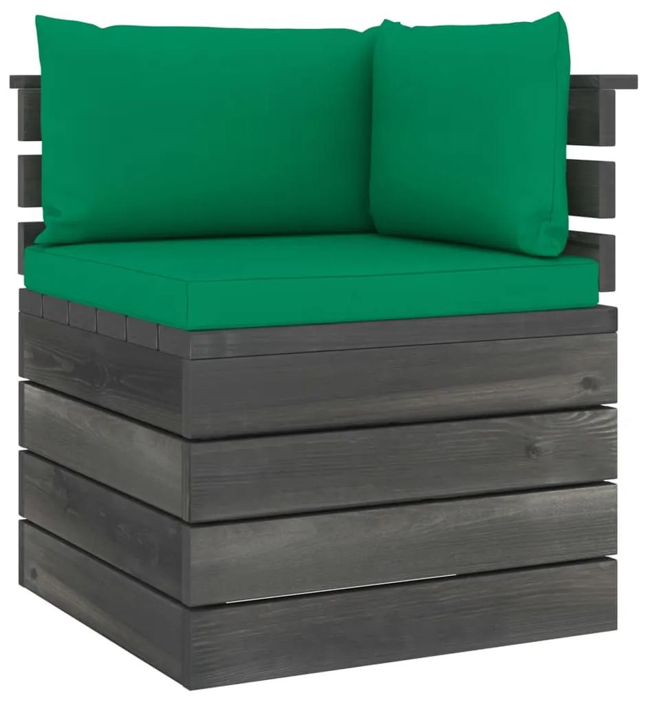 vidaXL 6dílná zahradní sedací souprava z palet + podušky borové dřevo [3061952] Barva: Černá