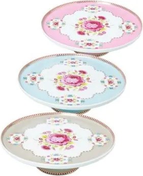 Pip Studio Floral Mini dortový tác na nožce růžový 21cm