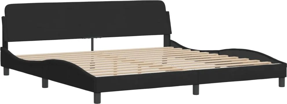 Postel s matrací Hanko černá 200 x 200 cm samet 3208618