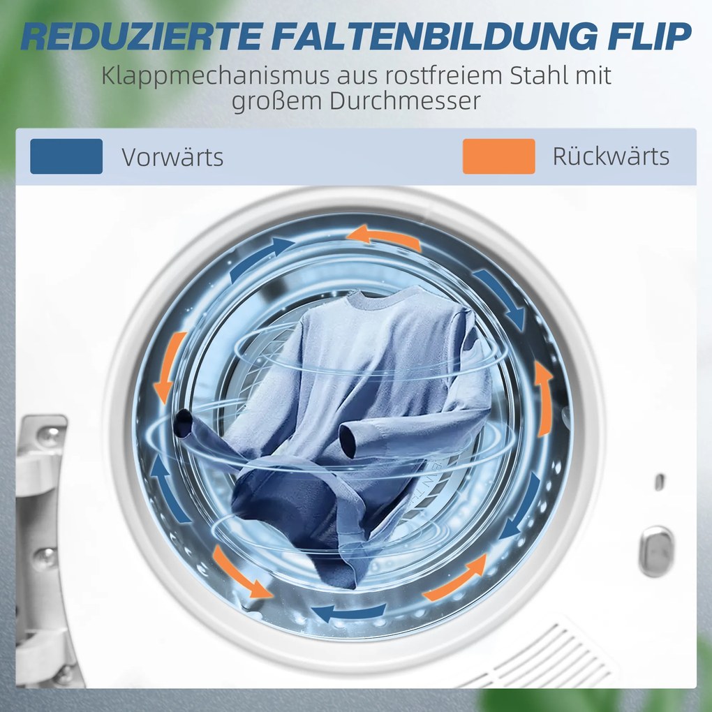 HOMCOM Sušička vzduchu s odsáváním 4 kg prádla, s dezinfekcí, dezodorizací, inteligentní režim, sušička s nerezovým zásobníkem, přední plnění, pro by…