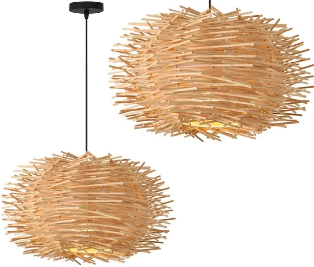 Toolight Toolight, stropní svítidlo BOHO NATURAL 1xE27 APP1486-1CP, přírodní hnědá, OSW-05942