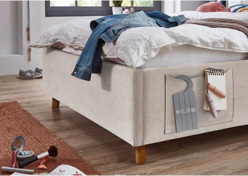 Béžová dětská postel s úložným prostorem s roštem 120x200 cm Cosy – Meise Möbel