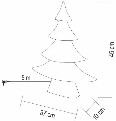 LED Vánoční dekorace 160xLED/230V 45 cm stromeček teplá bílá