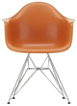 Eames Plastic Armchair DAR chrom rezavá černé na koberec Vitra