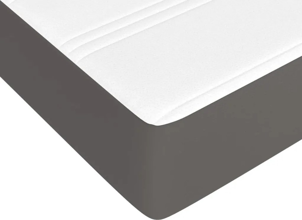 vidaXL Box spring postel s matrací 80 x 200 cm umělá kůže [3144576] Barva: Šedá