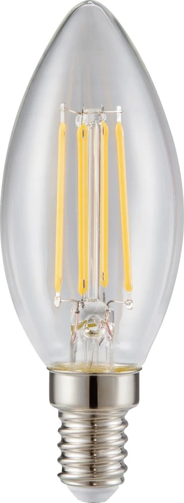 LED žárovka filament E14 C35 4,2W 470lm 2700K, čirá, 2 ks