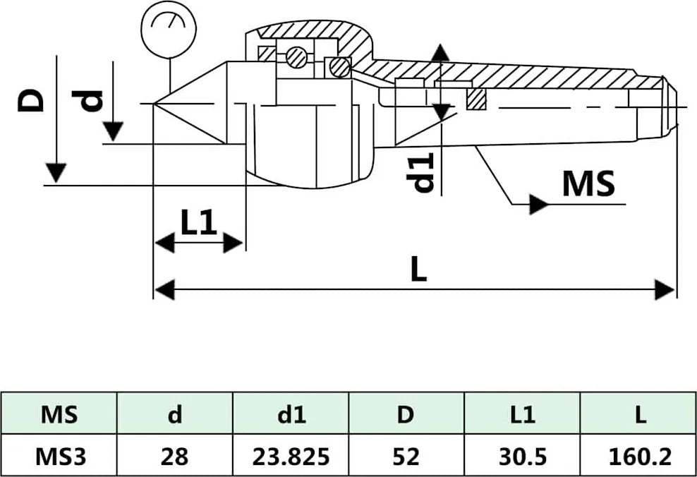 Lehký otočný středící hrot DM313 MT3/MK3 146693
