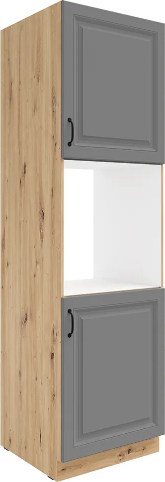 STILO ad | vysoká skříňka 60 DP-210 2F na vestavnou troubu | 60 cm | UNI dvířka | artisan/šedá