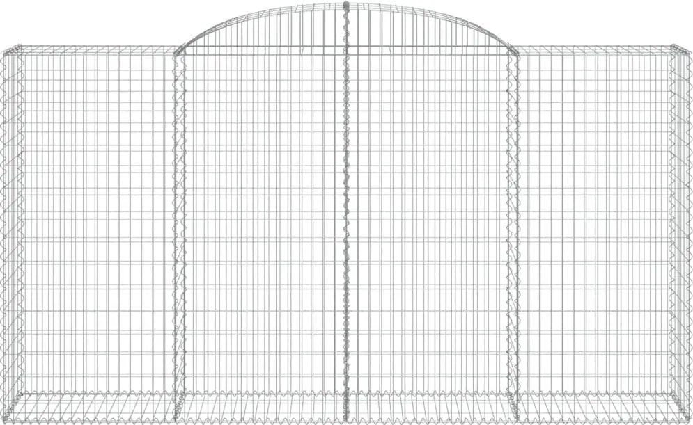 Klenuté gabionové koše 4 ks 300x50x160/180cm pozinkované železo 3146757