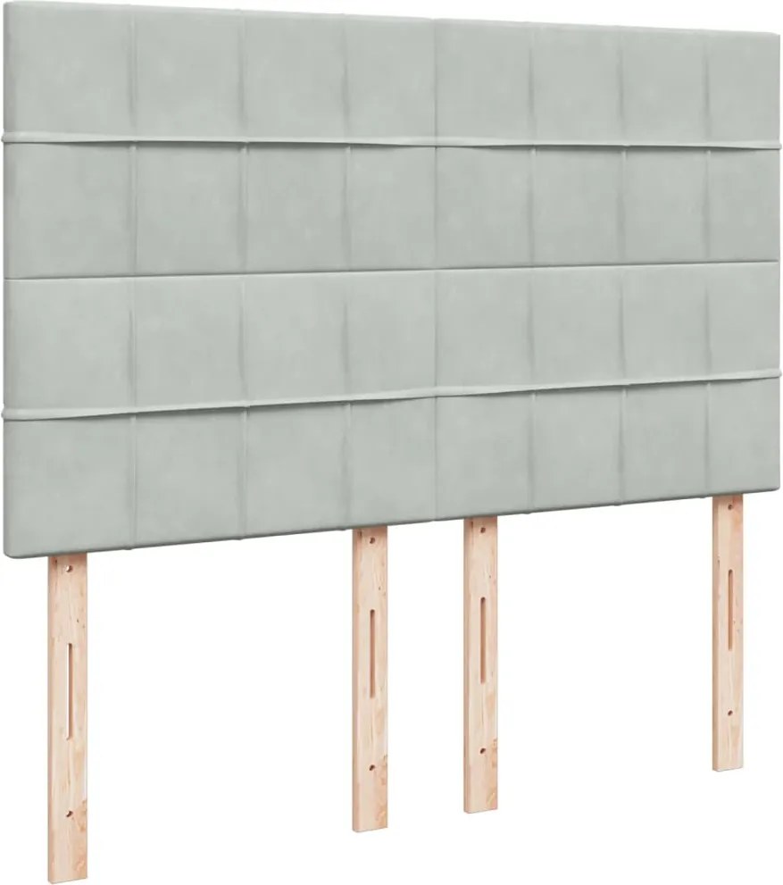Box spring postel s matrací světle šedá 140x190 cm samet 3293206