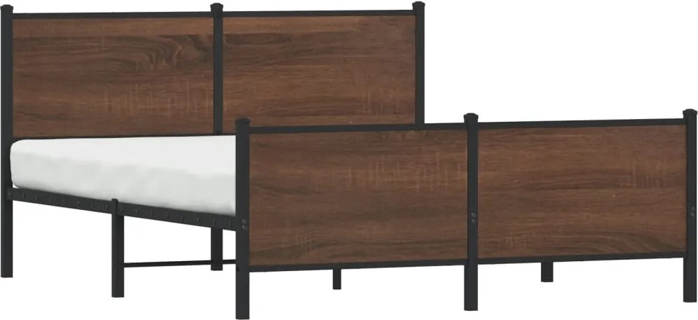 Kovový rám postele bez matrace hnědý dub 150 x 200 cm 3301371