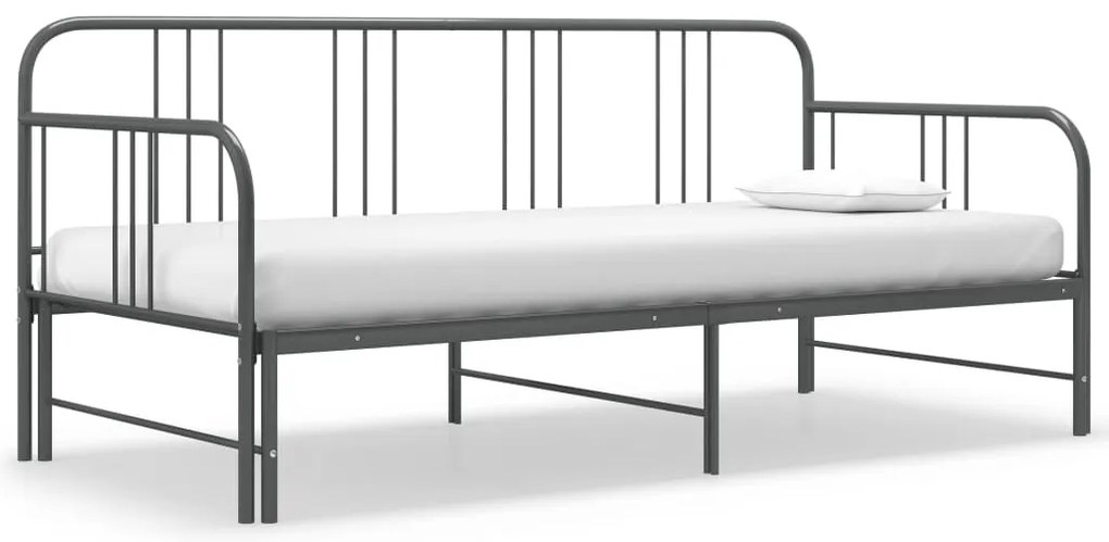 Rám vysouvací postele/pohovky šedý kovový 90 x 200 cm 324754