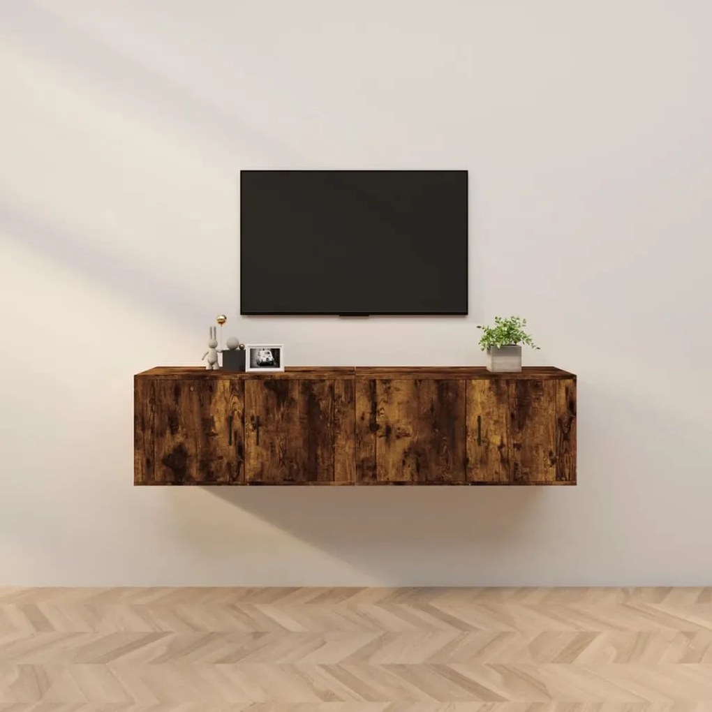 Nástěnné TV skříňky 2 ks kouřový dub 80 x 34,5 x 40 cm 3188355