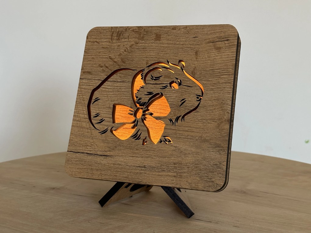 Li-Go "Morče s mašlí" lampa 19x19 cm provedení povrchu: dub
