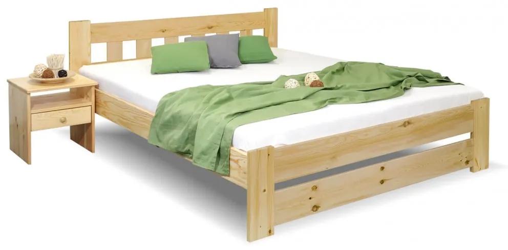 Dřevěná postel Barča, 120x200, masiv borovice , Moření olše