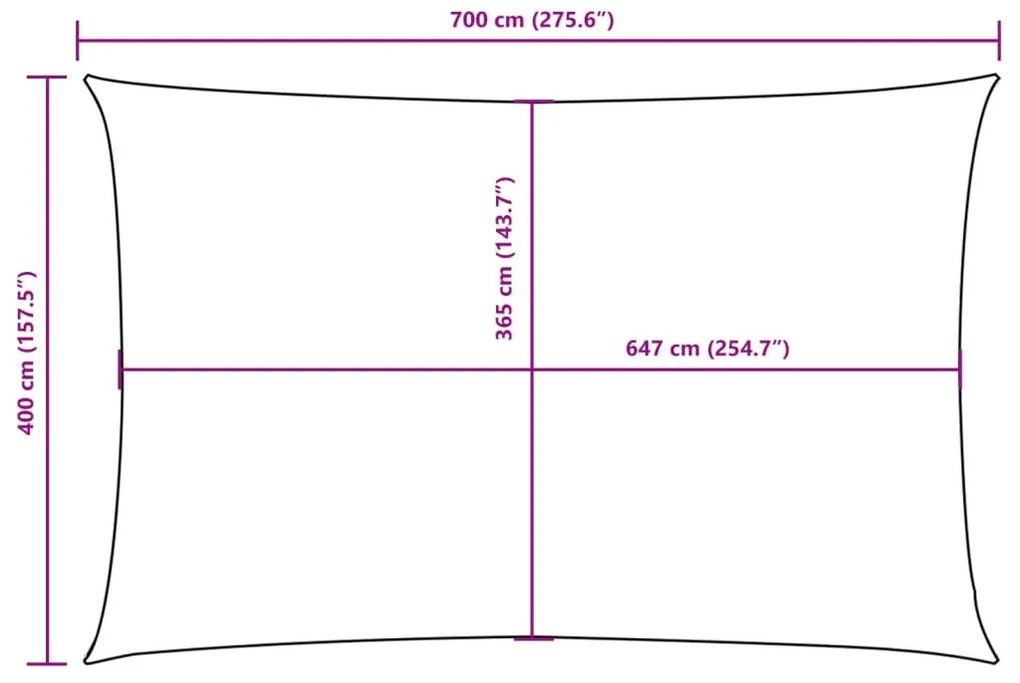 vidaXL Marketos Stínící plachta oxfordská látka obdélníková 4 x 7 m cihlová