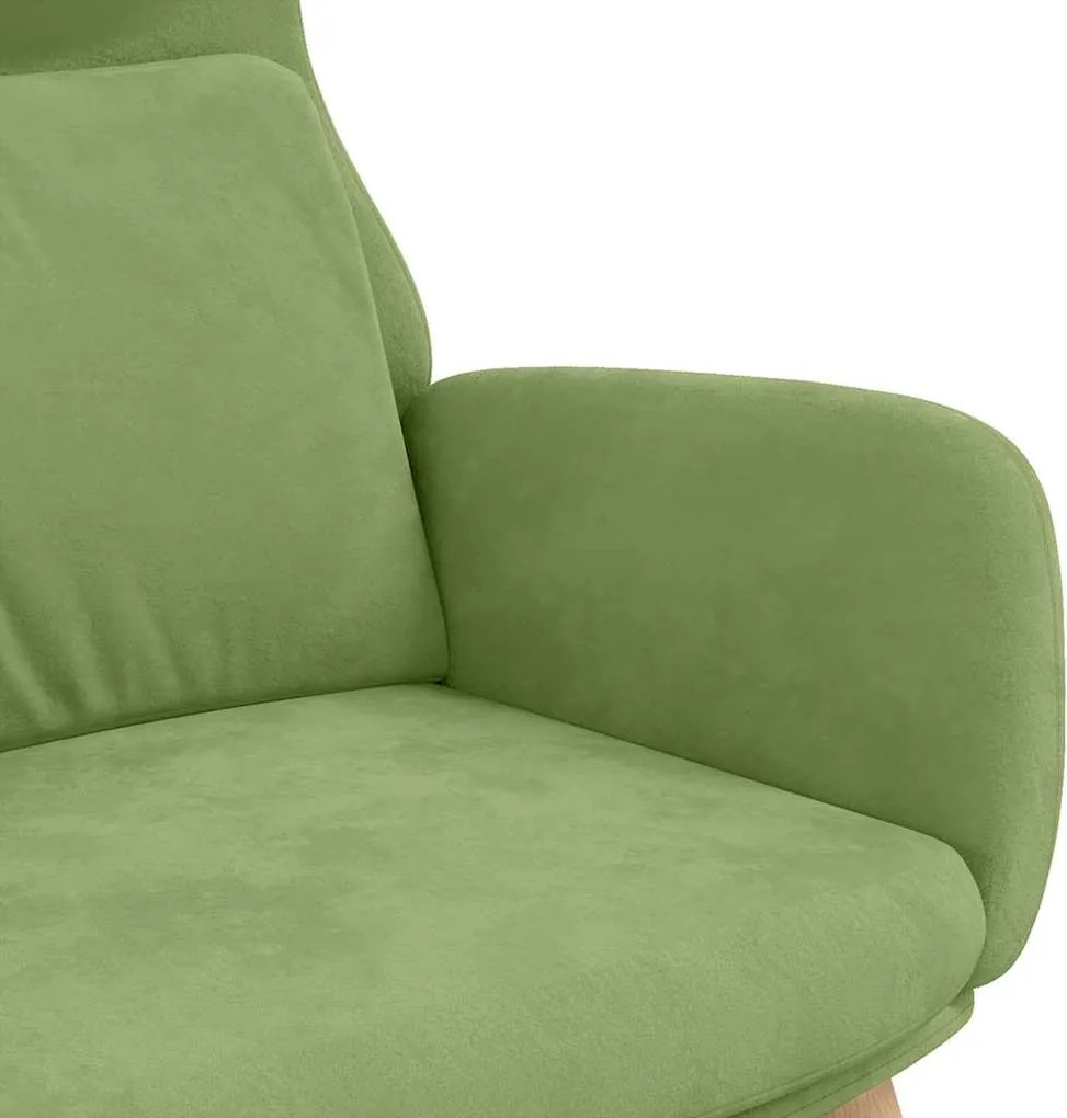 Relaxační křeslo světle zelené samet 341354