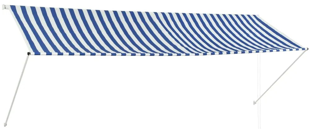 Zatahovací markýza - modro-bílá | 350x150 cm