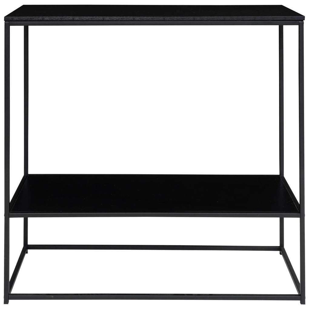 House Nordic Konzolový stolek, 2 police, černý, černý rám\n80x36x80 cm