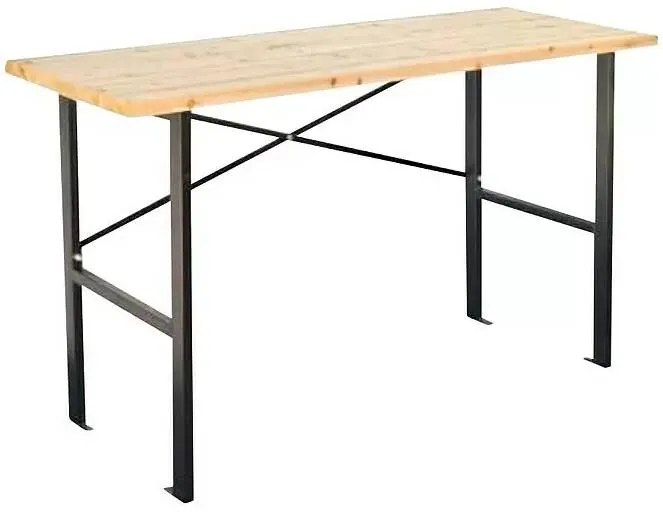 German Pracovní stůl 165 x 60 x 85 cm / nosnost 200 kg / ocel / smrk / černá