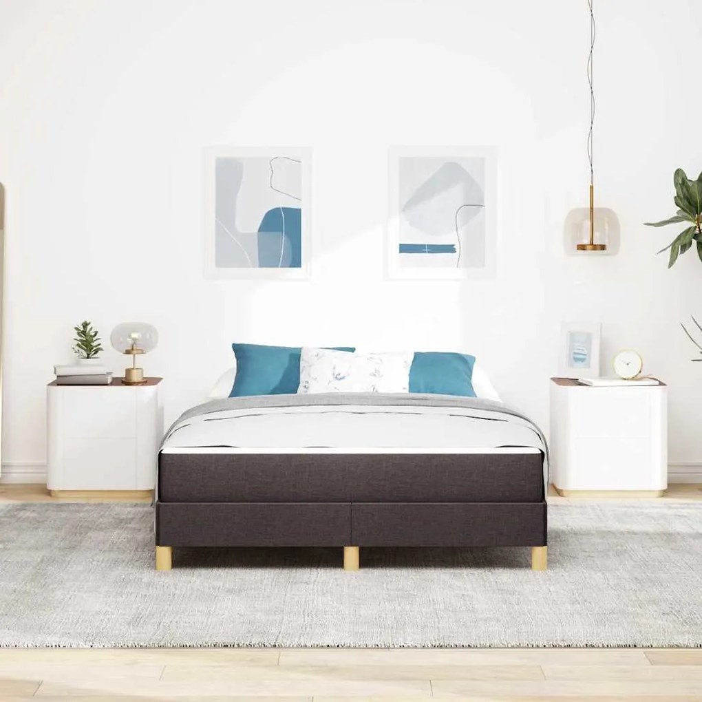 Postel s boxspringem s matrací Tmavě hnědá 140 x 190 cm textil 3398566