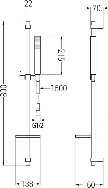Mexen sprchový set DQ77, zlatý, 785774581-50