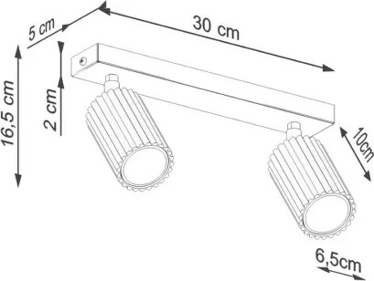 Stropní svítidlo SOLLUX KARBON 2 bílá GU10 2x10W bez žárovek SL.1542