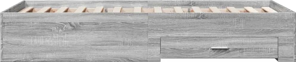 Rám postele se zásuvkami šedý sonoma 90x190 cm kompozitní dřevo 3280438