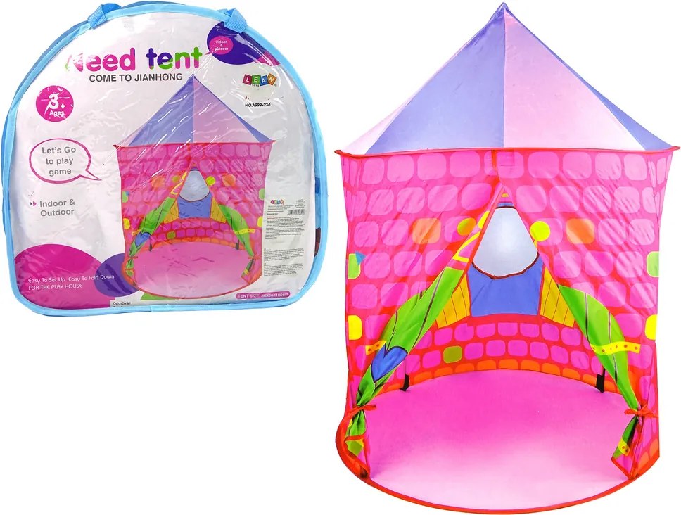 LEAN Toys Dětský stan zámek pro princeznu růžový