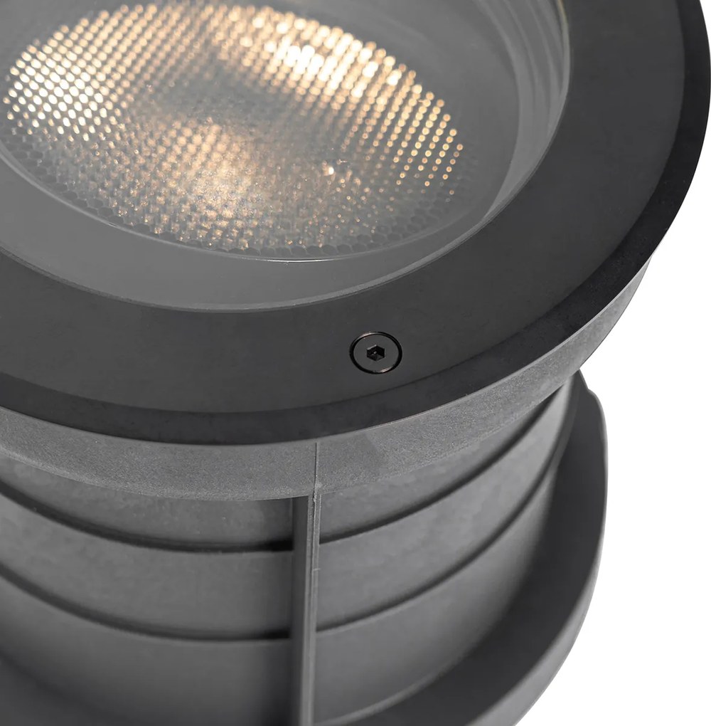 Sada 6 stmívatelných venkovních zemních bodových svítidel černých IP65 vč. LED - Delux Honey