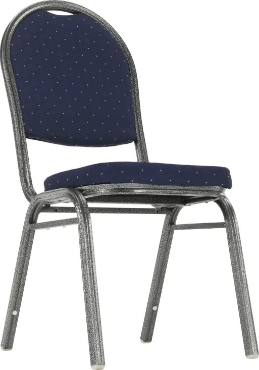 Židle, stohovatelná, látka modrá/šedý rám, JEFF 2 NEW