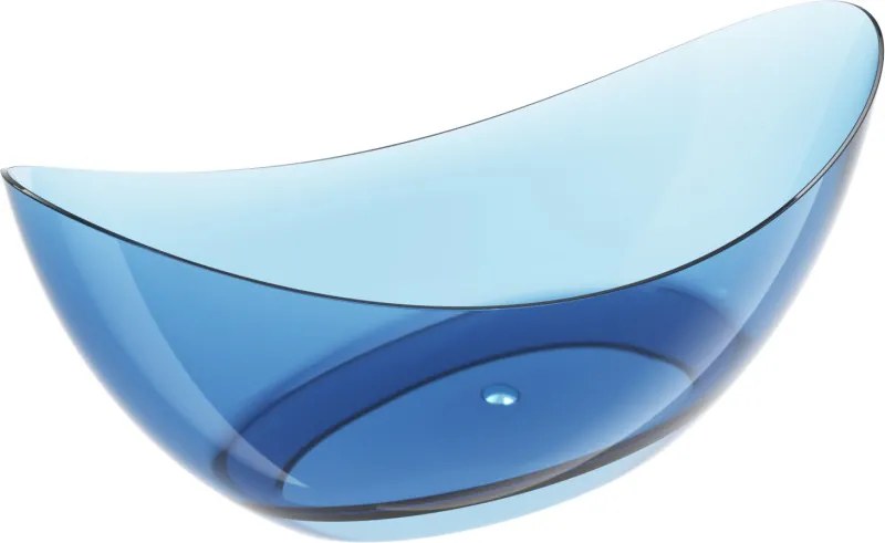 Mexen Vea, volně stojící vana transparentní 180×80 cm, modrá, sifon chrom, 58091808007