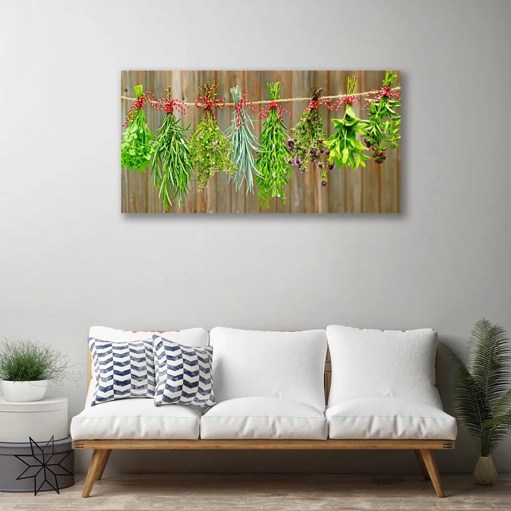 Obraz na plátně Sušené Byliny Listy Příroda 125x50 cm