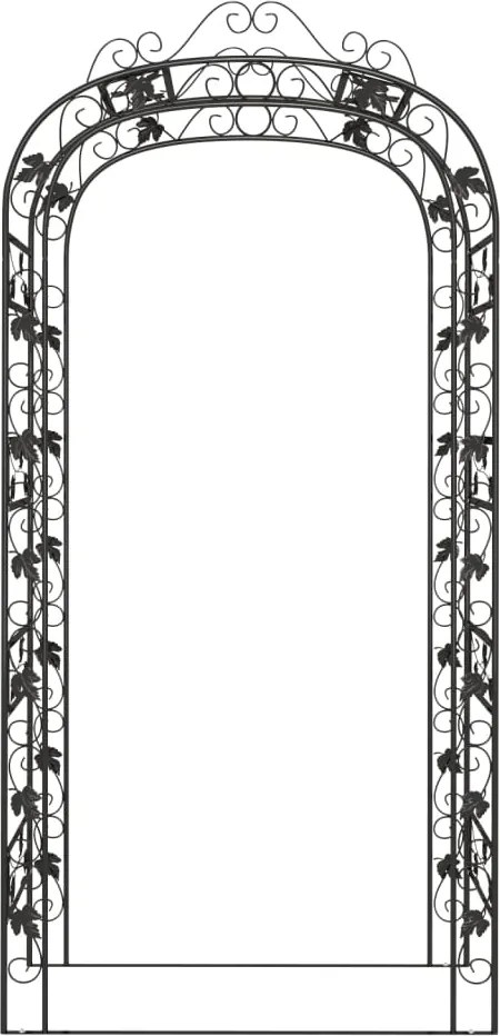 Zahradní oblouk černý 116 x 45 x 240 cm ocel 319350