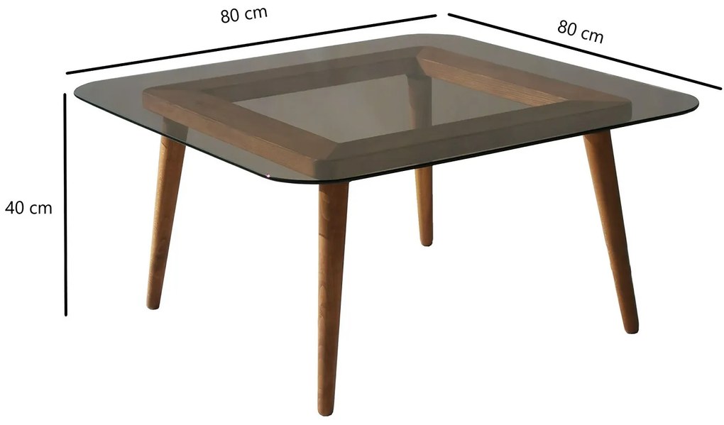 Designový konferenční stolek Olalla 80 cm bronzový