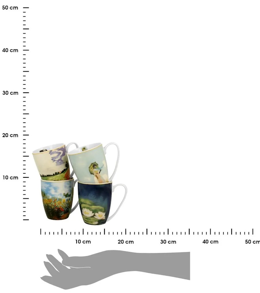 Porcelánový hrnek Monet 350 ml sada 4ks