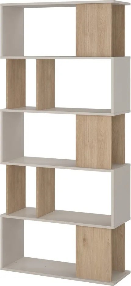 Krémová knihovna v dekoru dubu 80x173,5x29,5 cm Maze – Tvilum