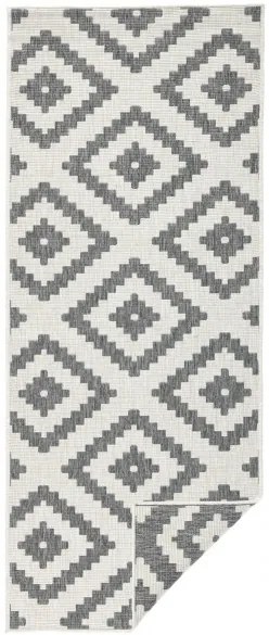 Hanse Home, Kusový koberec Twin-Wendeteppiche 103132 grau creme – na ven i na doma, 200x290, šedá, chodba / předsíň