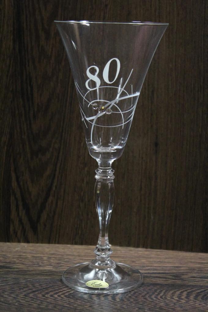 Výroční pohár na 80. narozeniny ŠAMPAŇSKÉ se swarovski krystaly