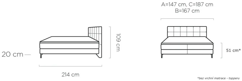 Wersal Postel Boxspring Adel (180)