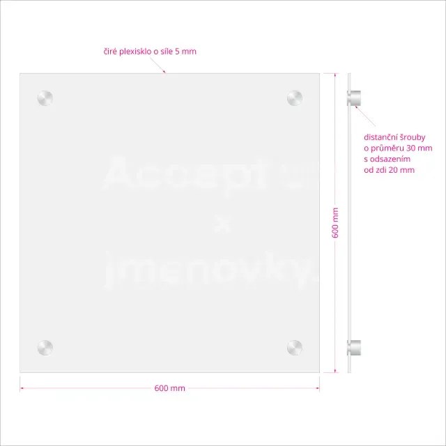 ACCEPT Hlavní orientační tabule Clear CL4 - rozměr 600 x 600 mm