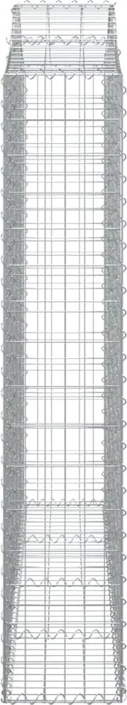 Klenutý gabionový koš 200 x 30 x 160/180 cm pozinkované železo 153388