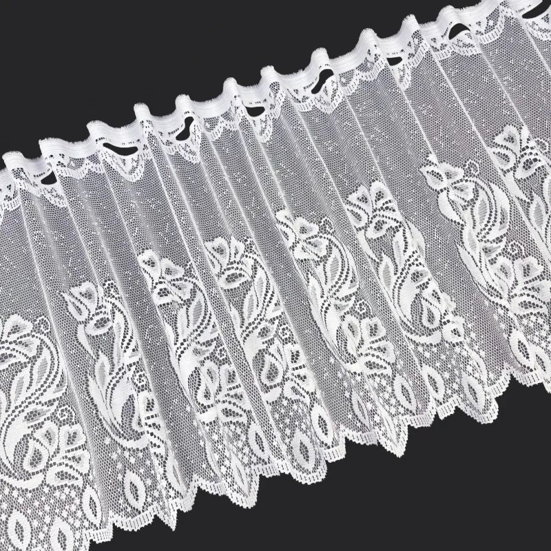 Vitrážová žakárová záclona 44468, výška 50,70 cm, metráž