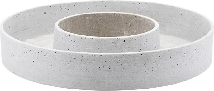 HOUSE DOCTOR Adventní kulatý svícen RING 35 cm šedý