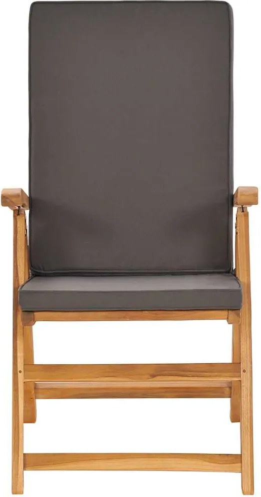 9dílný zahradní jídelní set s poduškami masivní teak šedý 3059568