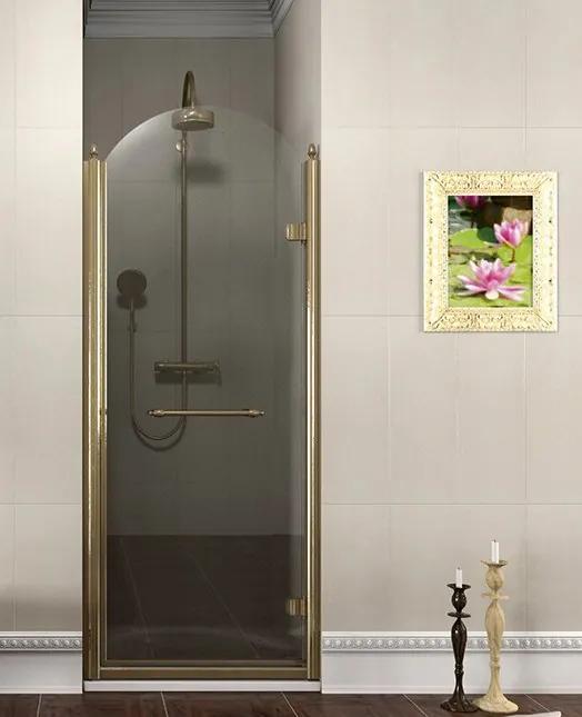 ANTIQUE sprchové dveře otočné, 900mm, pravé, ČIRÉ sklo, bronz (GQ1390RC) Gelco