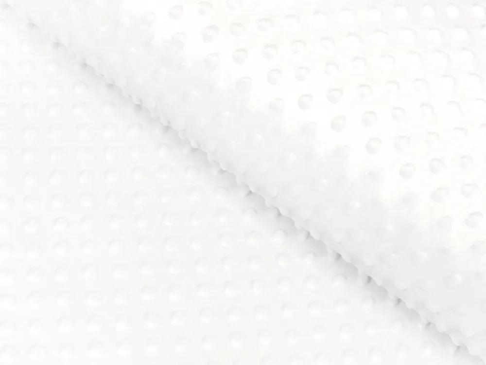Biante Dětský povlak na polštář Minky 3D puntíky MKP-016 Krémově bílý 50 x 60 cm