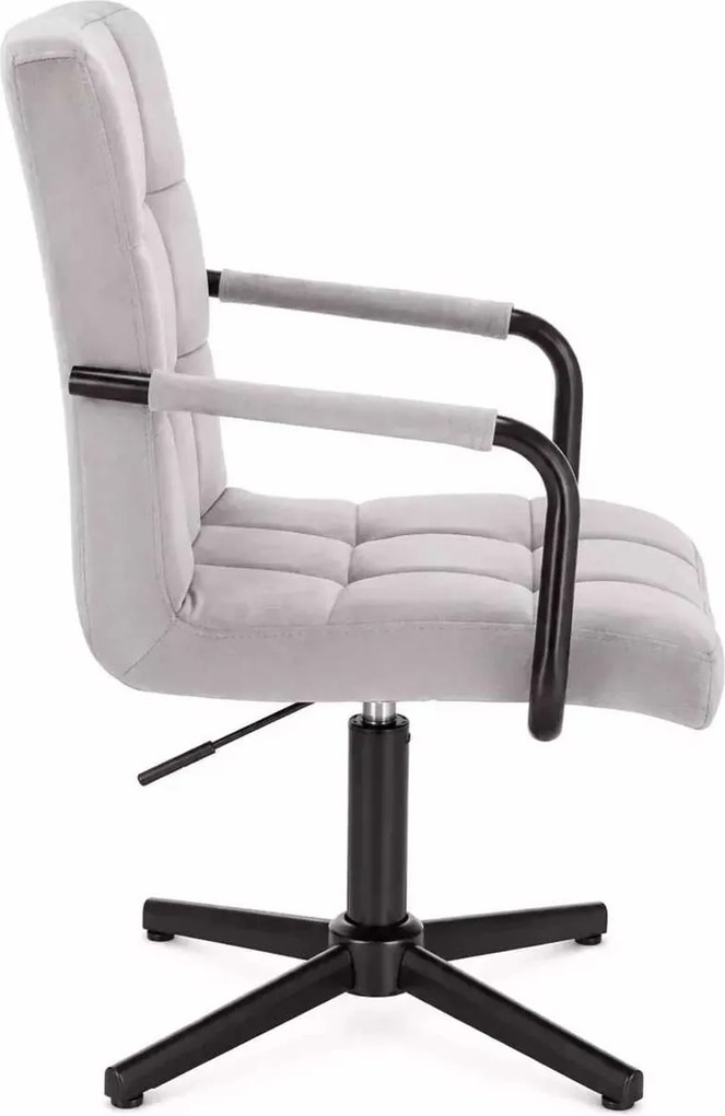 LuxuryForm DESIGN Otočná židle VERONA BLACK VELUR na černém kříži - světle šedá