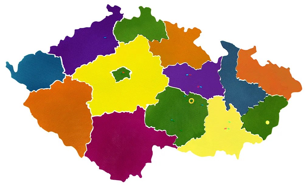 Vylen Barevná pěnová mapa ČR nástěnka 2150x1200mm