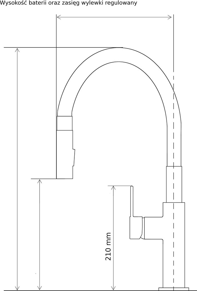 Gamma Full New, vysoká kuchyňská baterie s elastickým ramenem a sprškou, černá-zlatá matná, GMA-BFLN-BGD